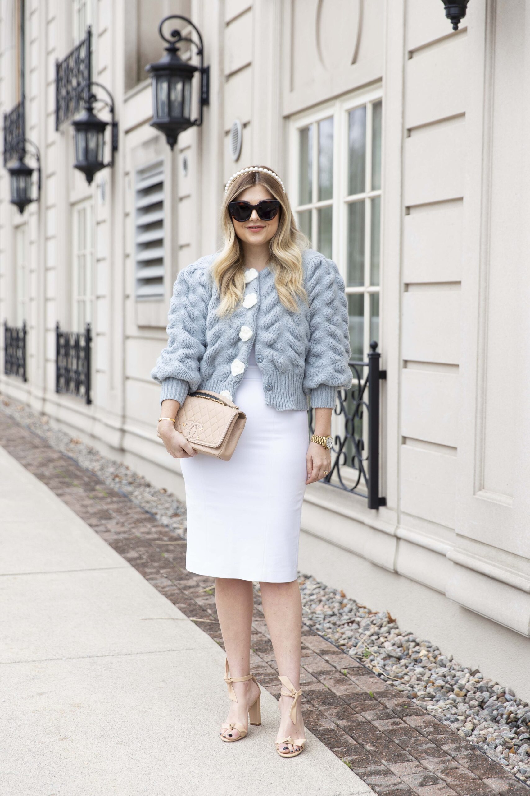 Blue Oversized Sweater - Krystin Lee